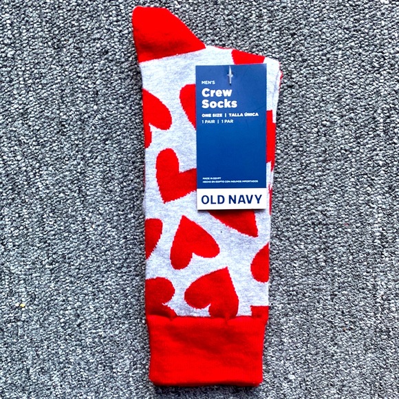 Old Navy | Underwear & Socks | 38 Red Hearts Funny Novelty Crew Socks ...